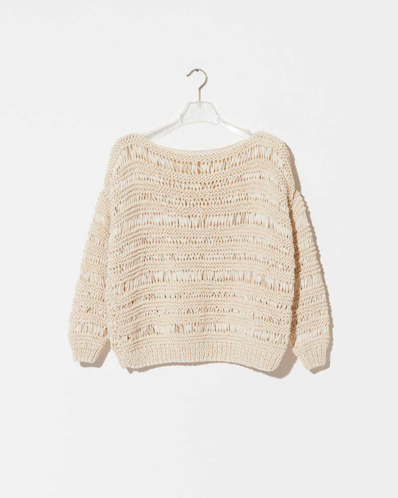 Fringed Oversized Pullover – Cotton Knit | Spring 2025 by Maiami